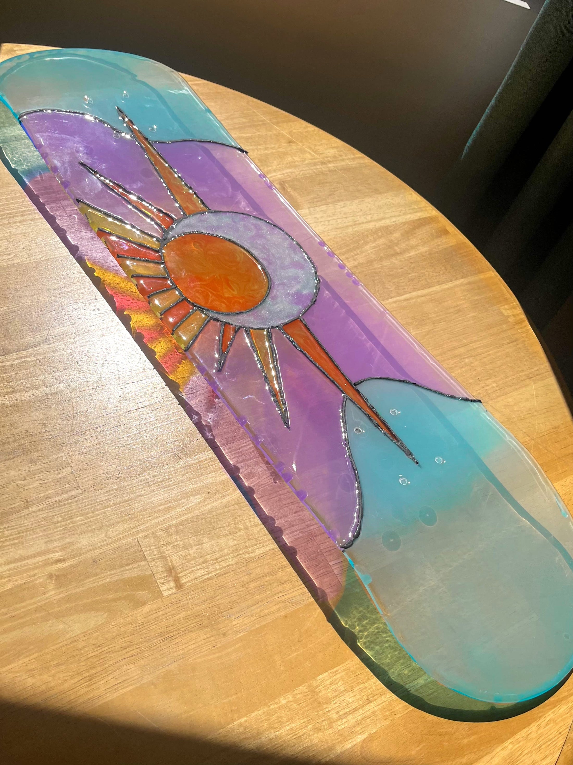 Stained Glass 'Sun and Moon' Skateboard Wall Art – Sam Coop Art