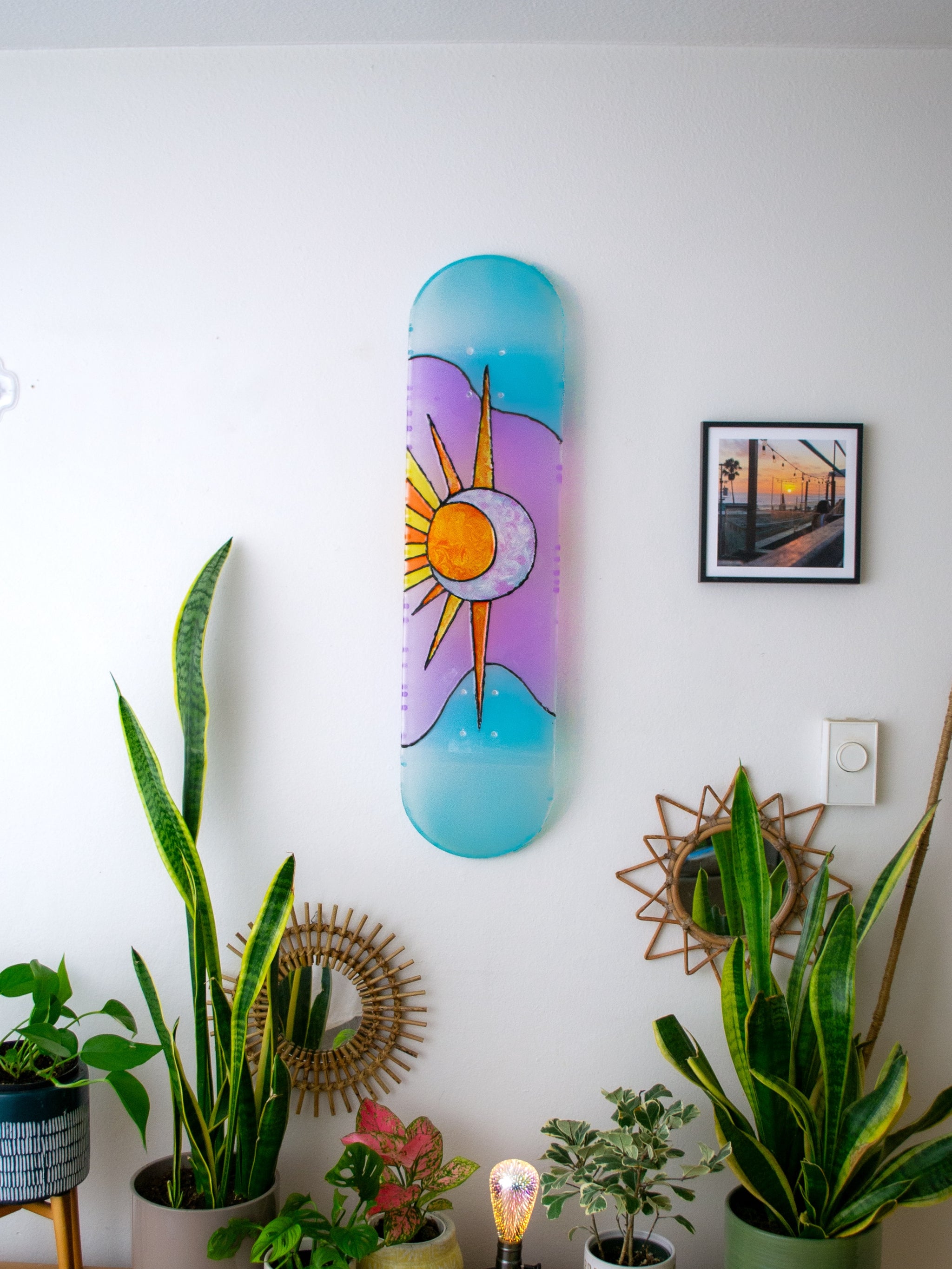 Stained Glass 'Sun and Moon' Skateboard Wall Art – Sam Coop Art